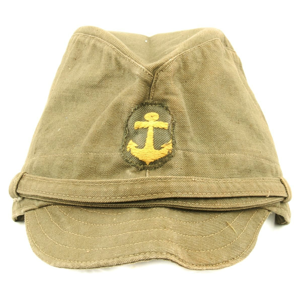 Original WWII Japanese Naval Landing Forces Officer Cotton Forage Cap ...