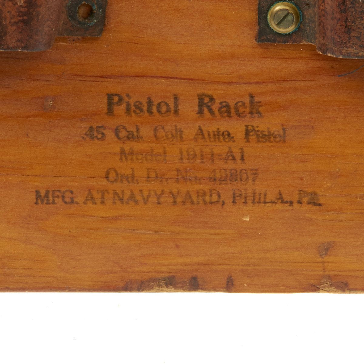 Original U.S. WWII Navy .45 Colt 1911 Automatic Pistol Rack ...