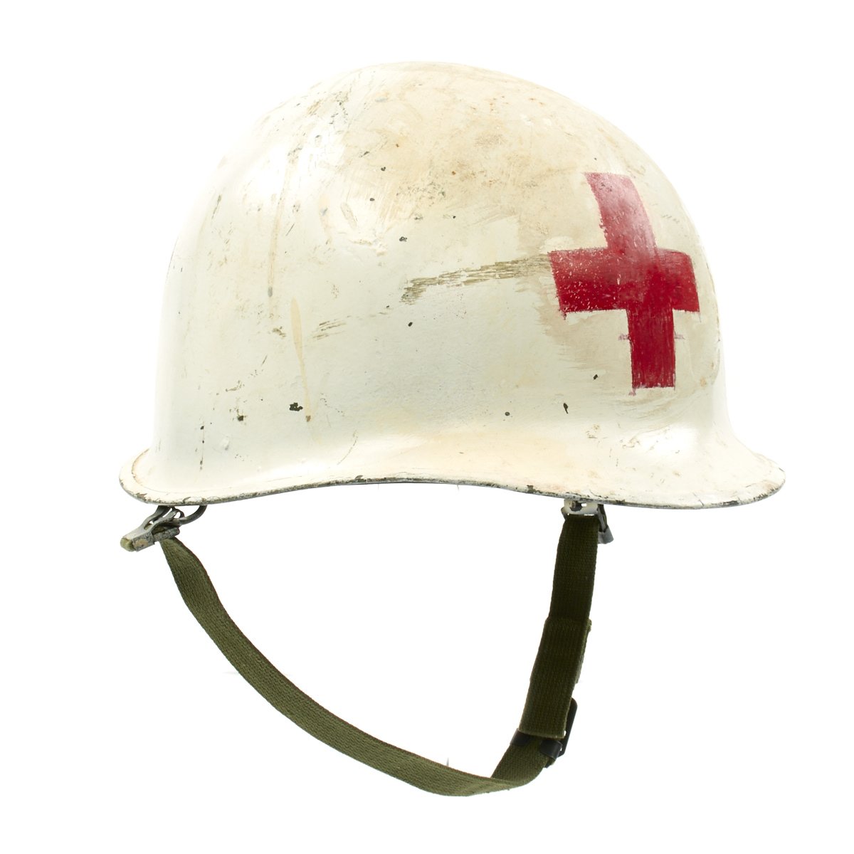 Original U.S. WWII Medic M1 McCord Front Seam Helmet with Firestone Li ...