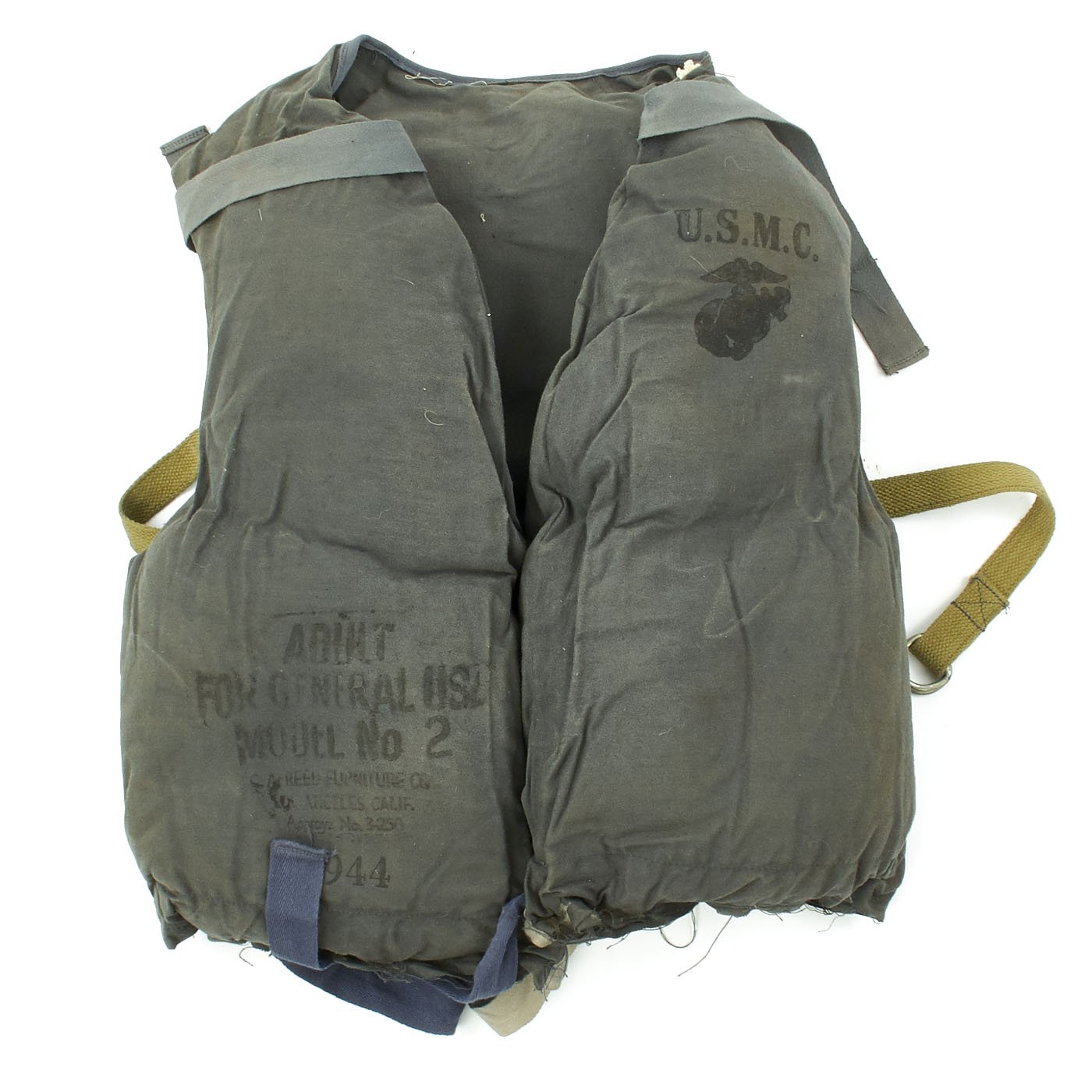 Original U.S. WWII USMC Model No.2 Kapok-Style Life Preserver Vest by ...