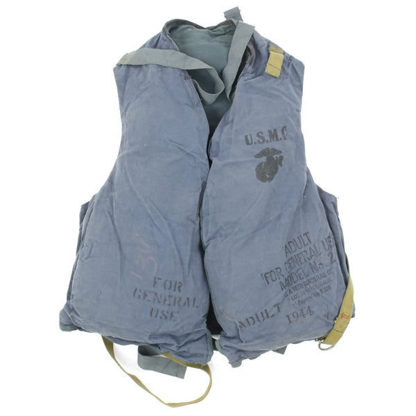 Original U.S. WWII USMC Model No.2 Kapok-Style Life Preserver Vest by ...