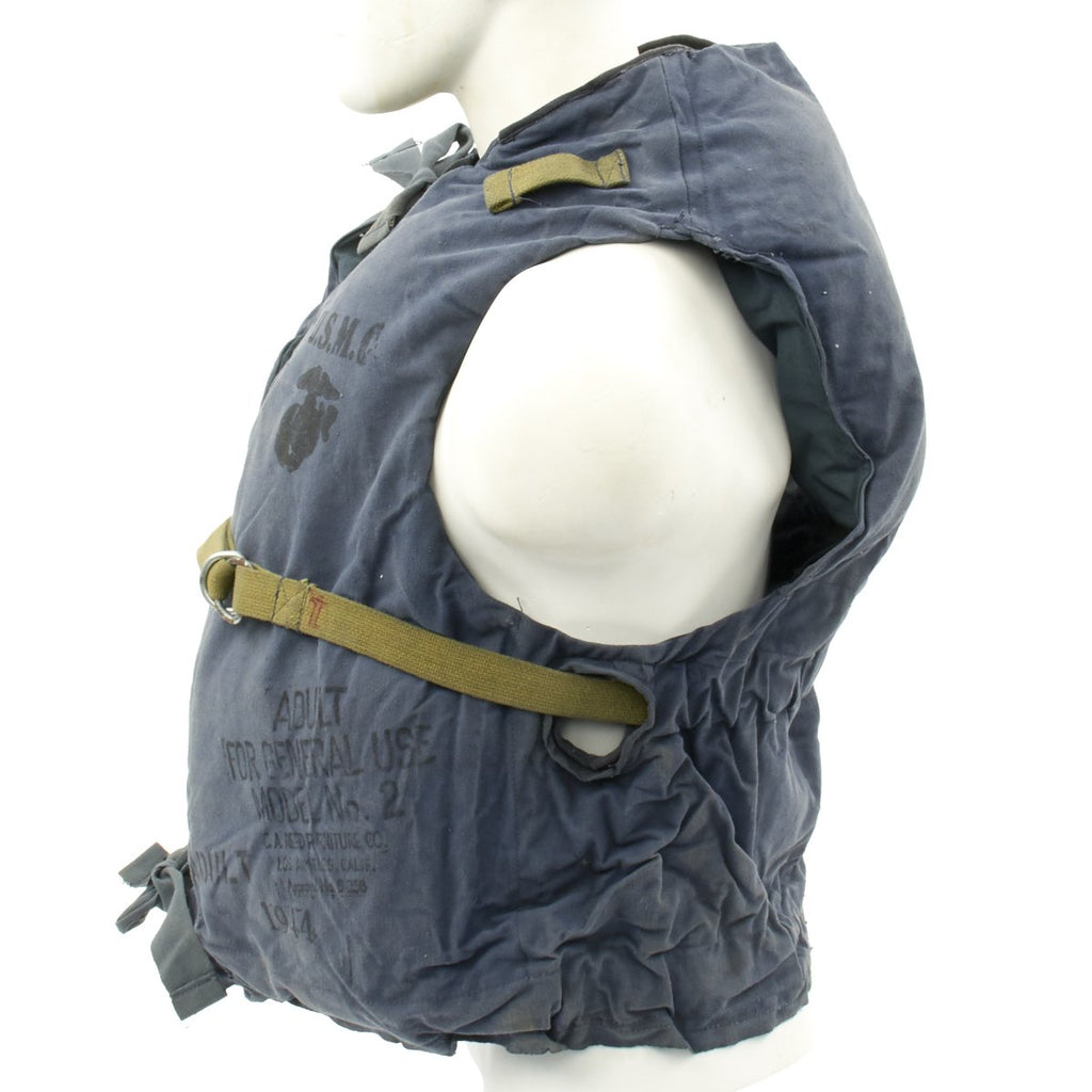 Original U.S. WWII USMC Model No.2 Kapok-Style Life Preserver Vest by ...