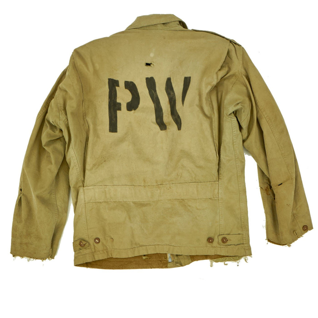 Original U.S. WWII M-1941 Field Jacket with Axis Prisoner of War PW St ...