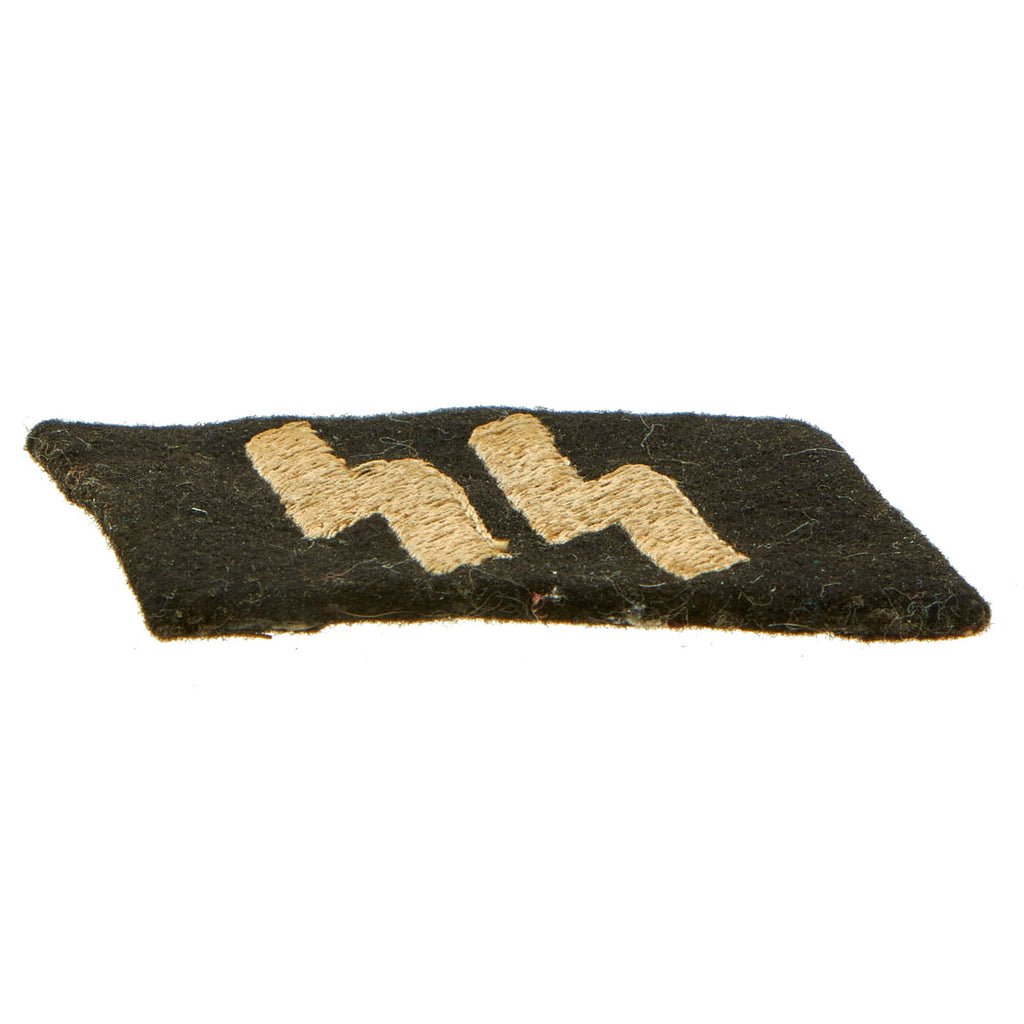 Original German WWII SS EM/NCO Double Sig Rune Collar Tab - Schutzstaf ...
