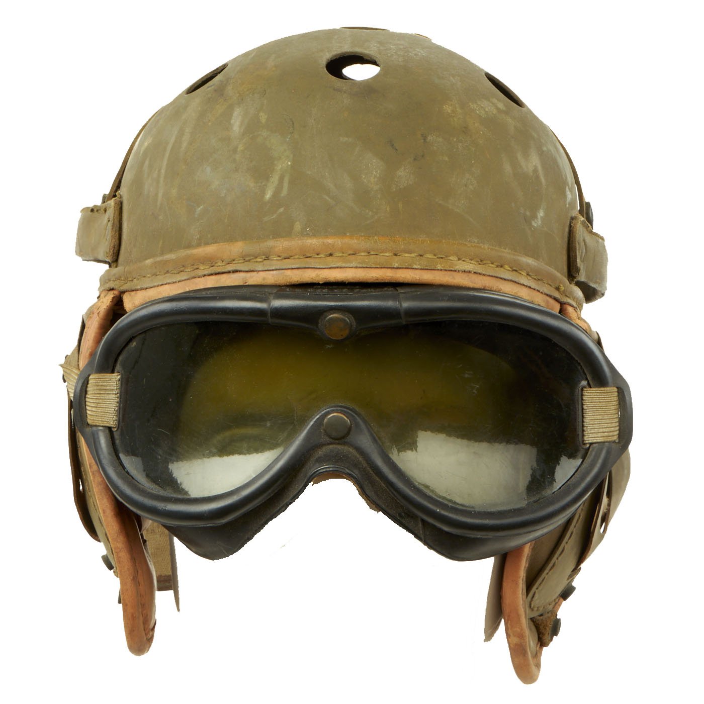 Original U.S. WWII M38 Tanker Helmet by Rawlings with M-1944 Polaroid ...
