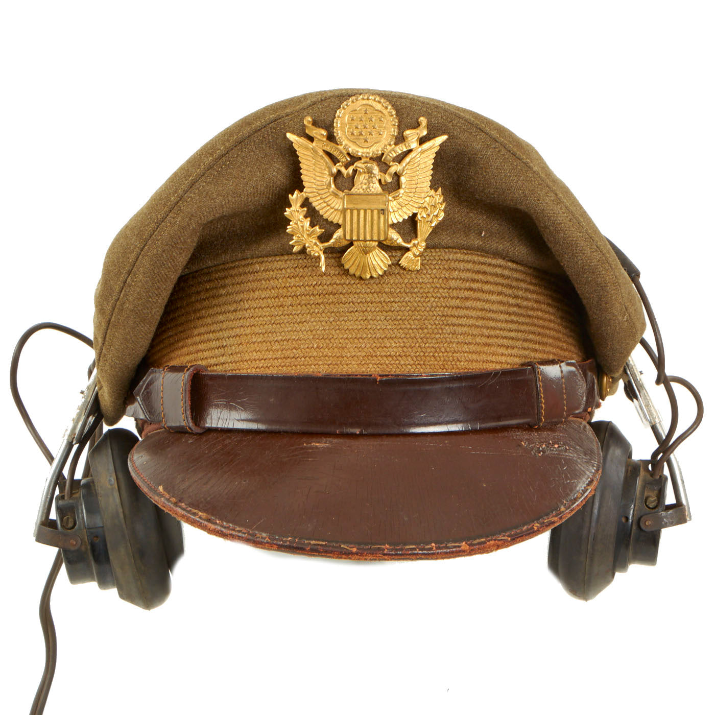 Original U.S. WWII USAAF Winter Issue Officer Crush Visor Cap with ANB ...