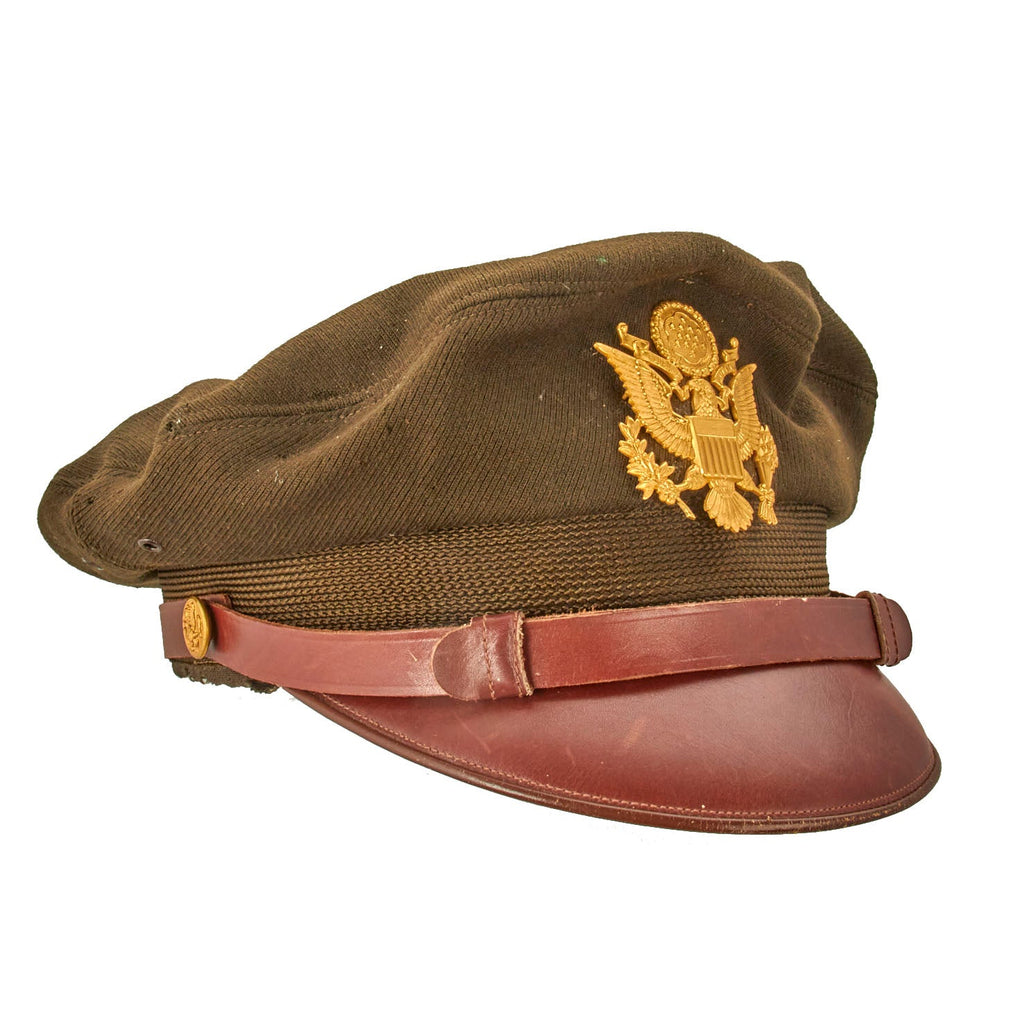 Original U.S. WWII USAAF Named Officer Winter Crush Visor Cap - FLIGHT ...