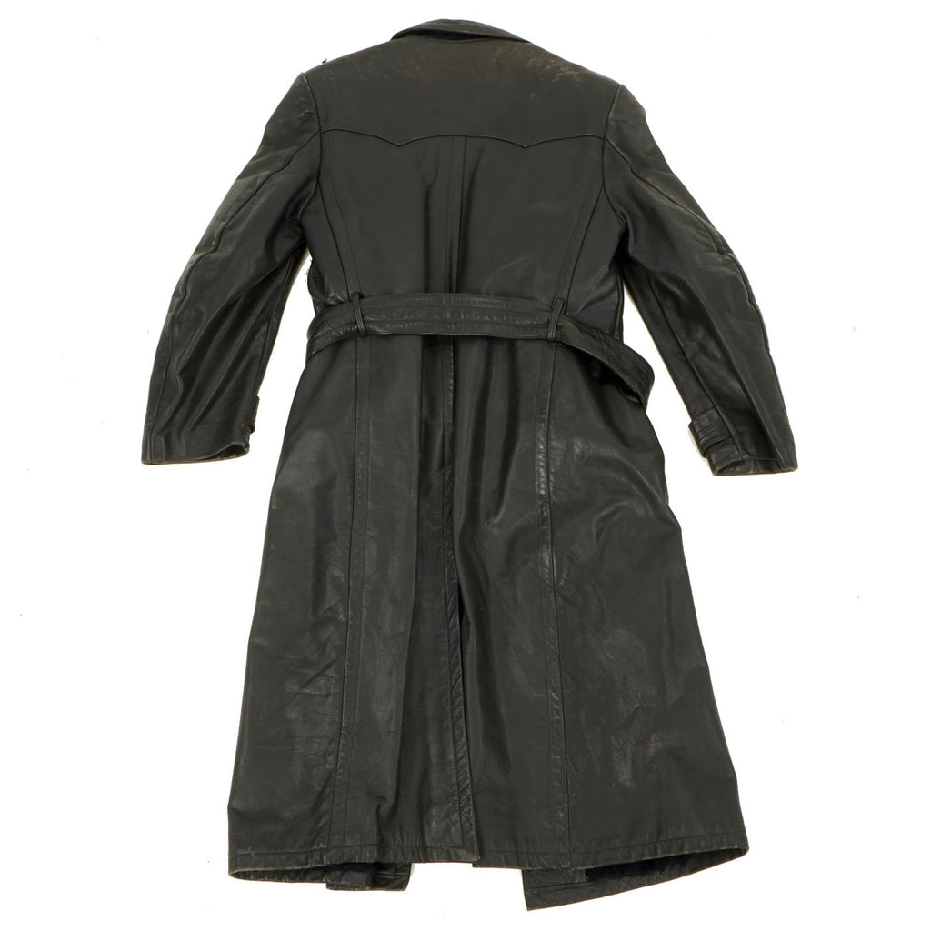 Original German WWII Officer Black Leather Greatcoat – International ...