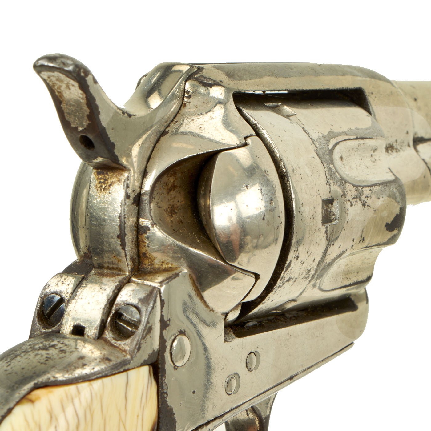 Original U.S. 1882 Colt Nickel Plated Frontier Six Shooter .44-40 Revo ...