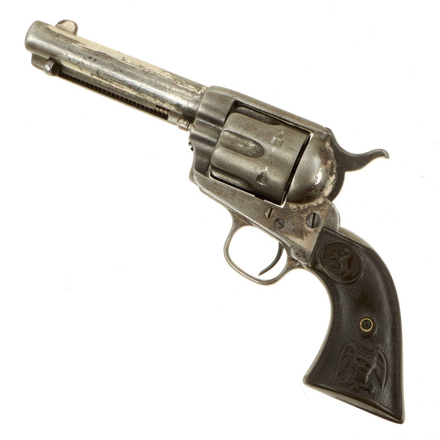 Original U.S. Colt .45cal Nickel-Plated Single Action Army Revolver ma ...