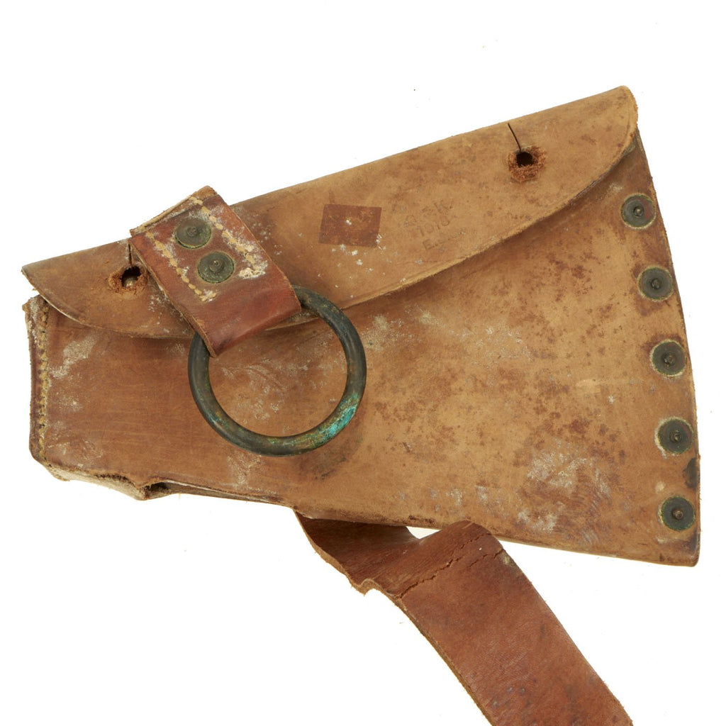 Original U.S. WWII Collins "Legitimus" Jeep Axe with WWI Leather Carri ...