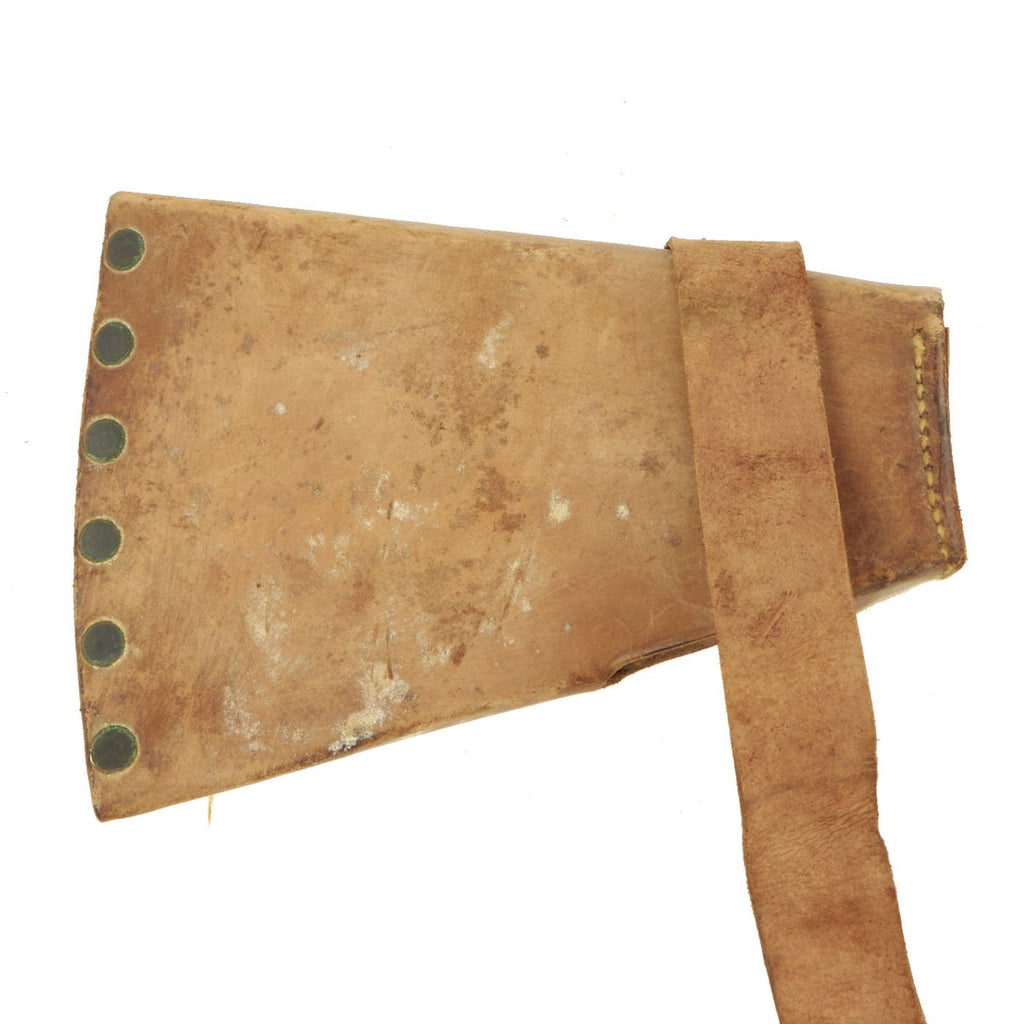 Original U.S. WWII Collins "Legitimus" Jeep Axe with WWI Leather Carri ...