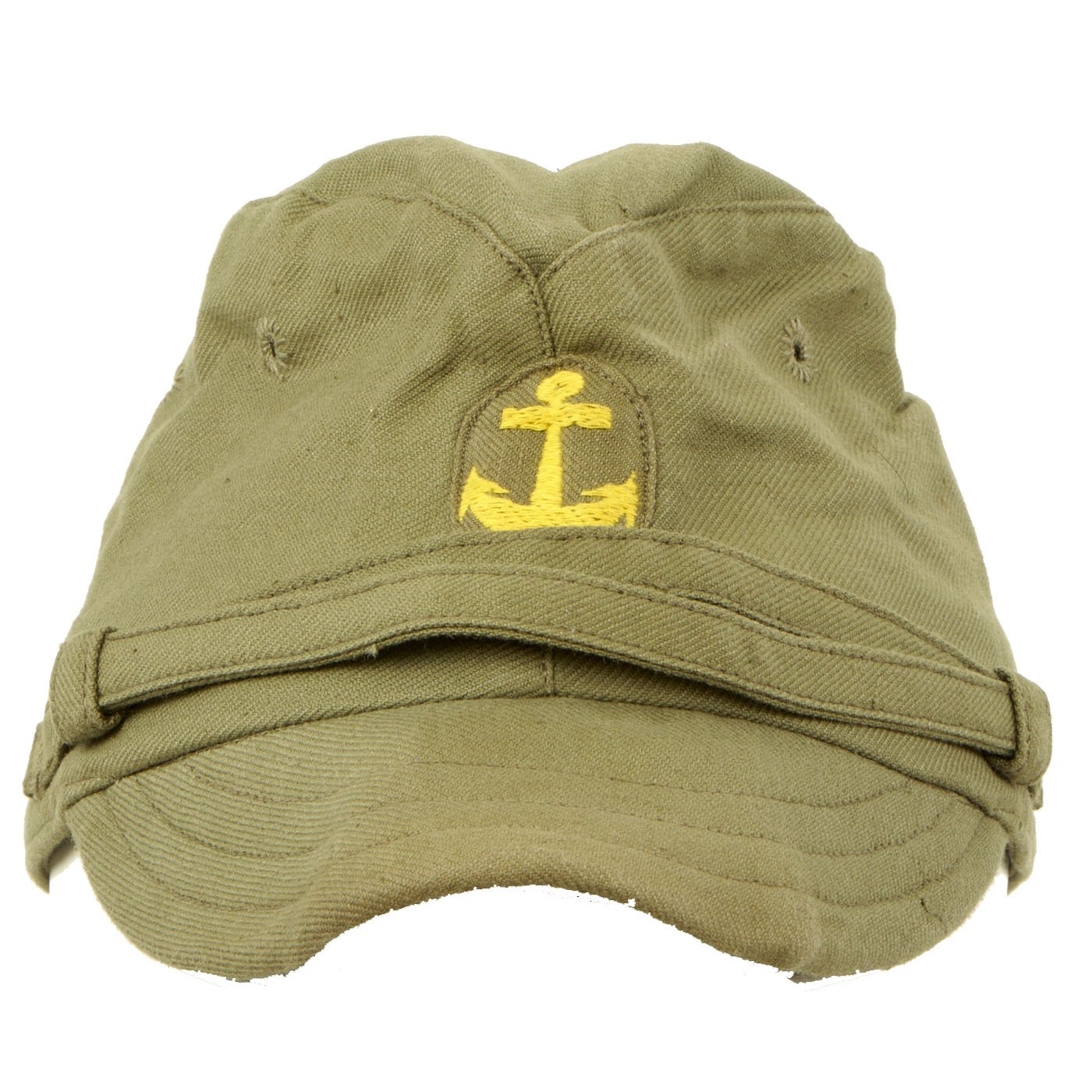 Original WWII Japanese Naval Landing Forces Officer Cotton Forage Cap ...