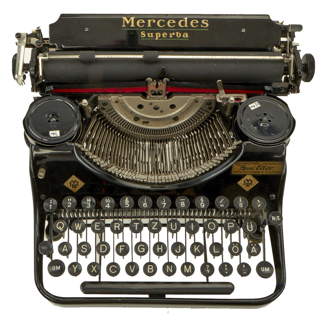 Original German WWII Rare SS "Superba" Typewriter by Mercedes in Case ...