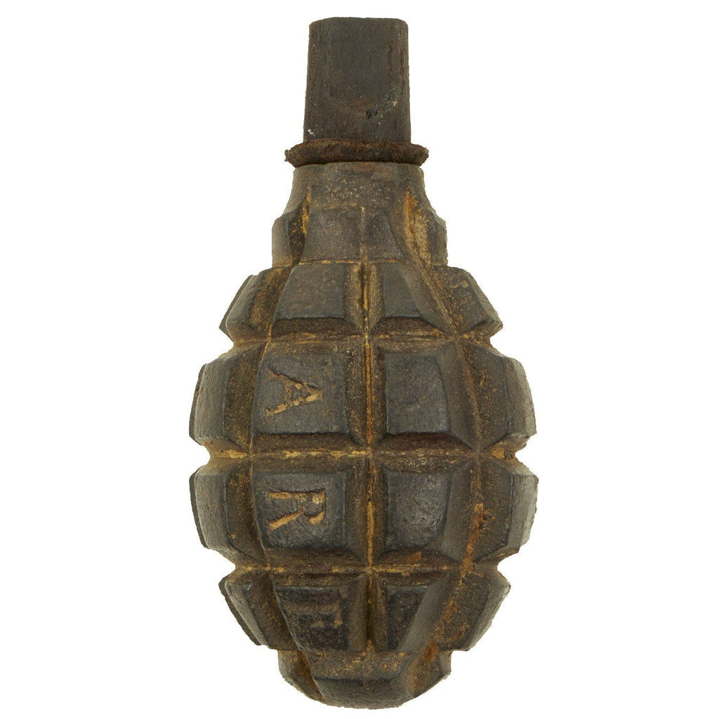 Original French WWI F1 Hand Grenade with Wooden Top Screw Plug - Inert ...
