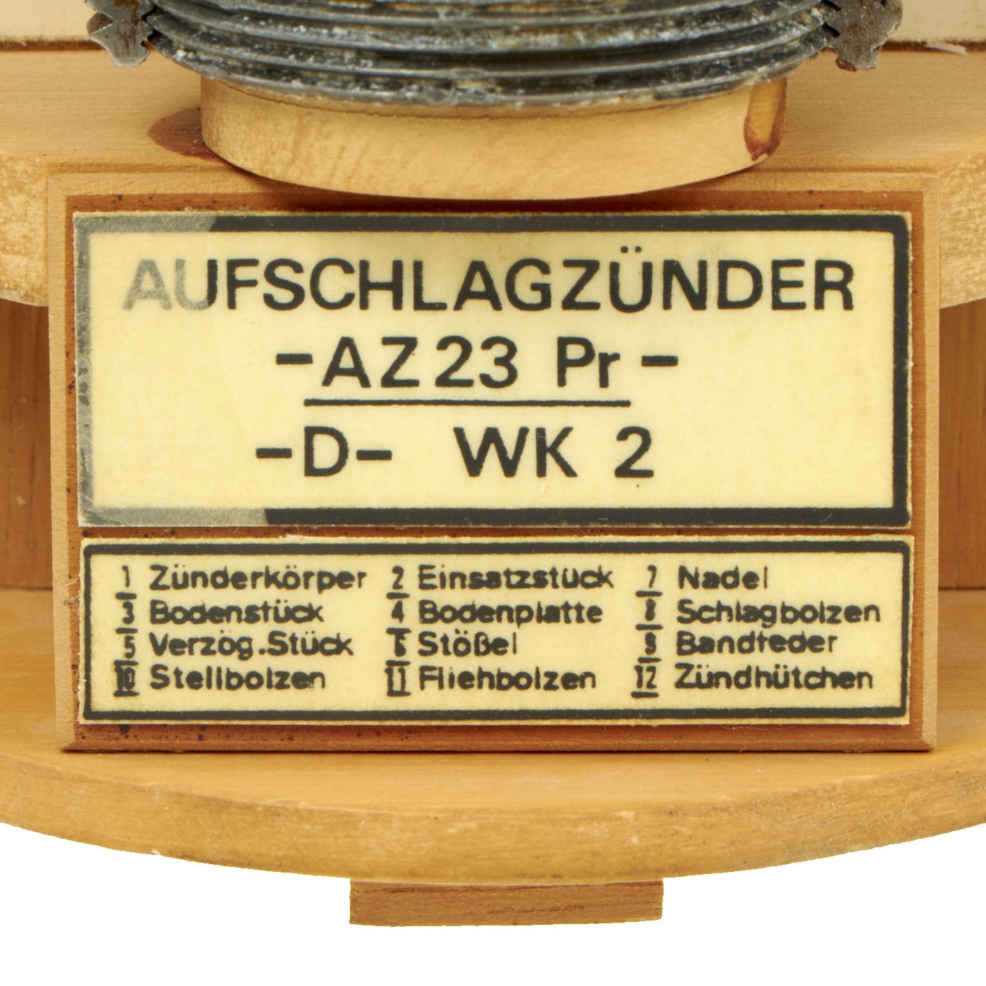 Original Set of 2 German WWII Inert Display Cutaway Artillery Fuses in ...
