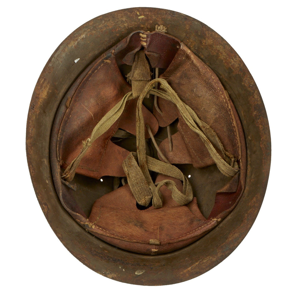 Original Japanese WWII Service Worn Type 92 Army Combat Helmet with Li ...