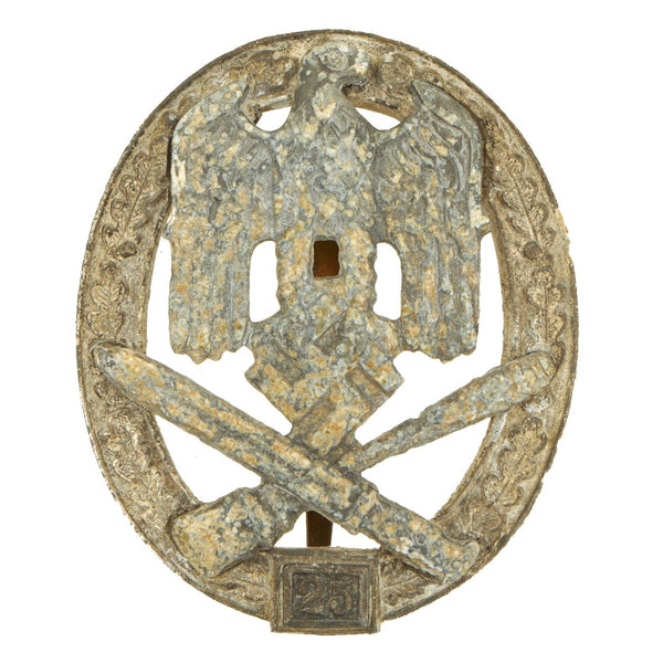 Original German WWII Service Worn 25 Engagement General Assault Badge ...