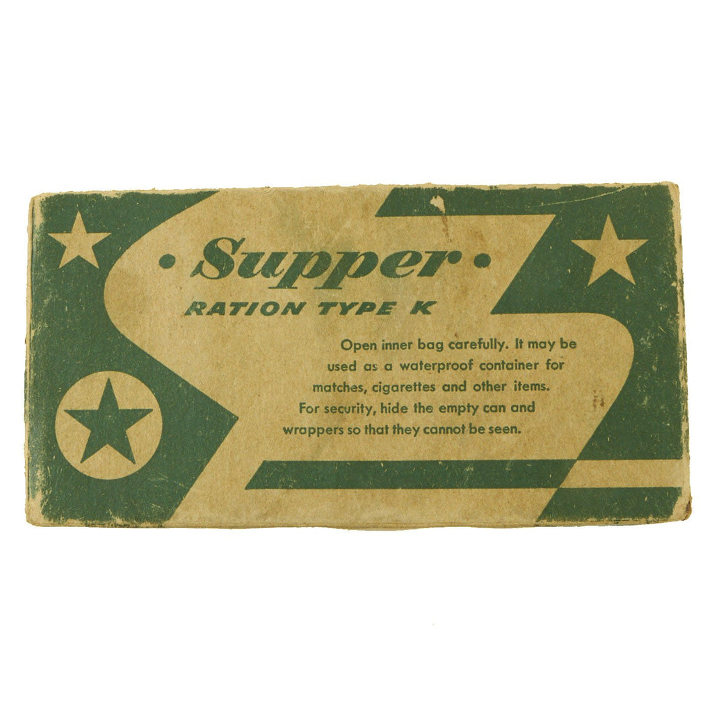 Original U.S. WWII K-Ration "Morale Series" Supper Meal Unit by Kellog ...