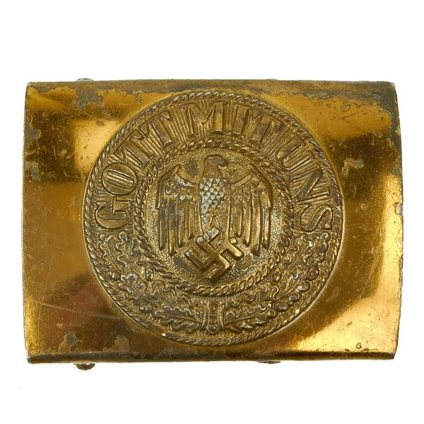 Original German WWII Kriegsmarine Navy Gilt Steel EM/NCO Belt Buckle ...