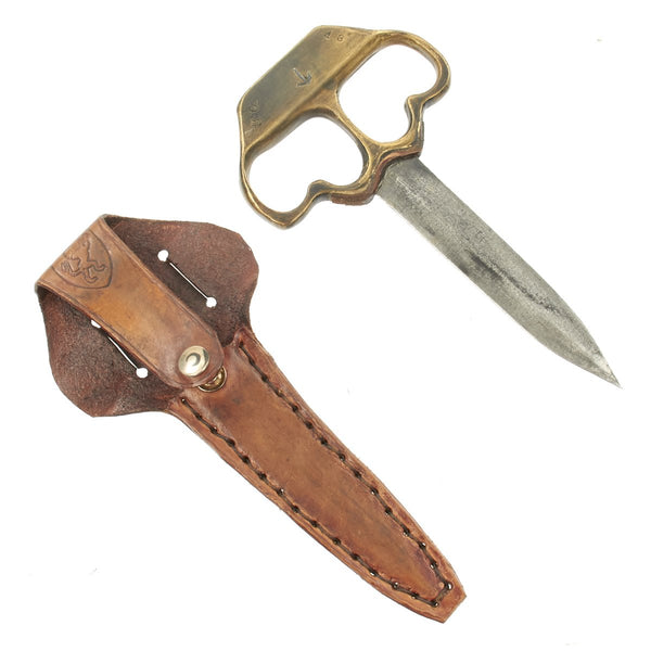 Original British WWII Custom Brass Knuckle Duster Push Dagger - Dated ...