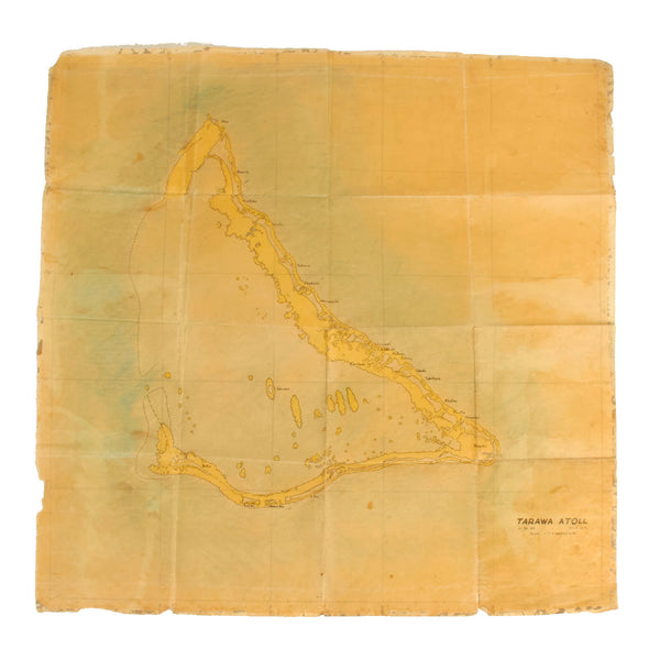 Original U.S. WWII Hand Drawn Map of Tarawa Atoll Dated 1944 - 26” x 2 ...