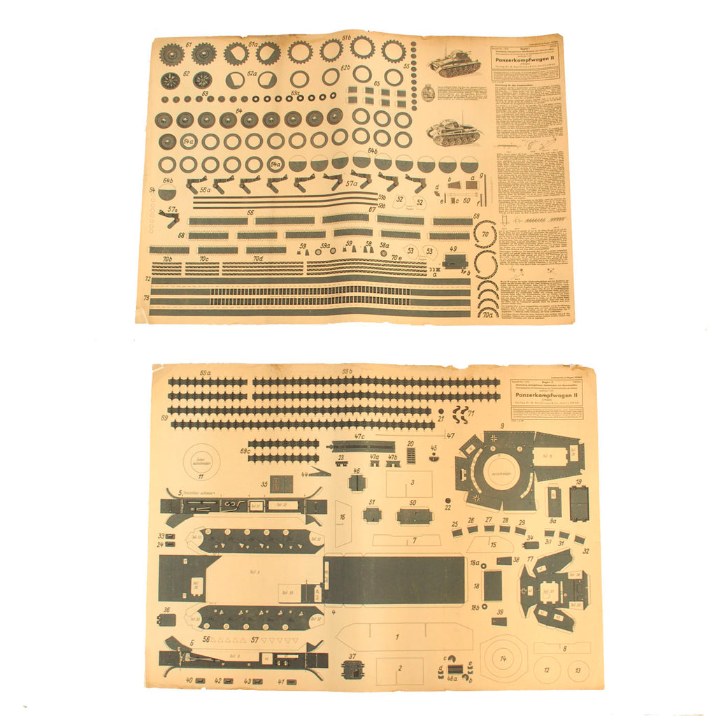 Original German WWII Unused Panzerkampfwagen II 1:20 Scale Paper Model ...