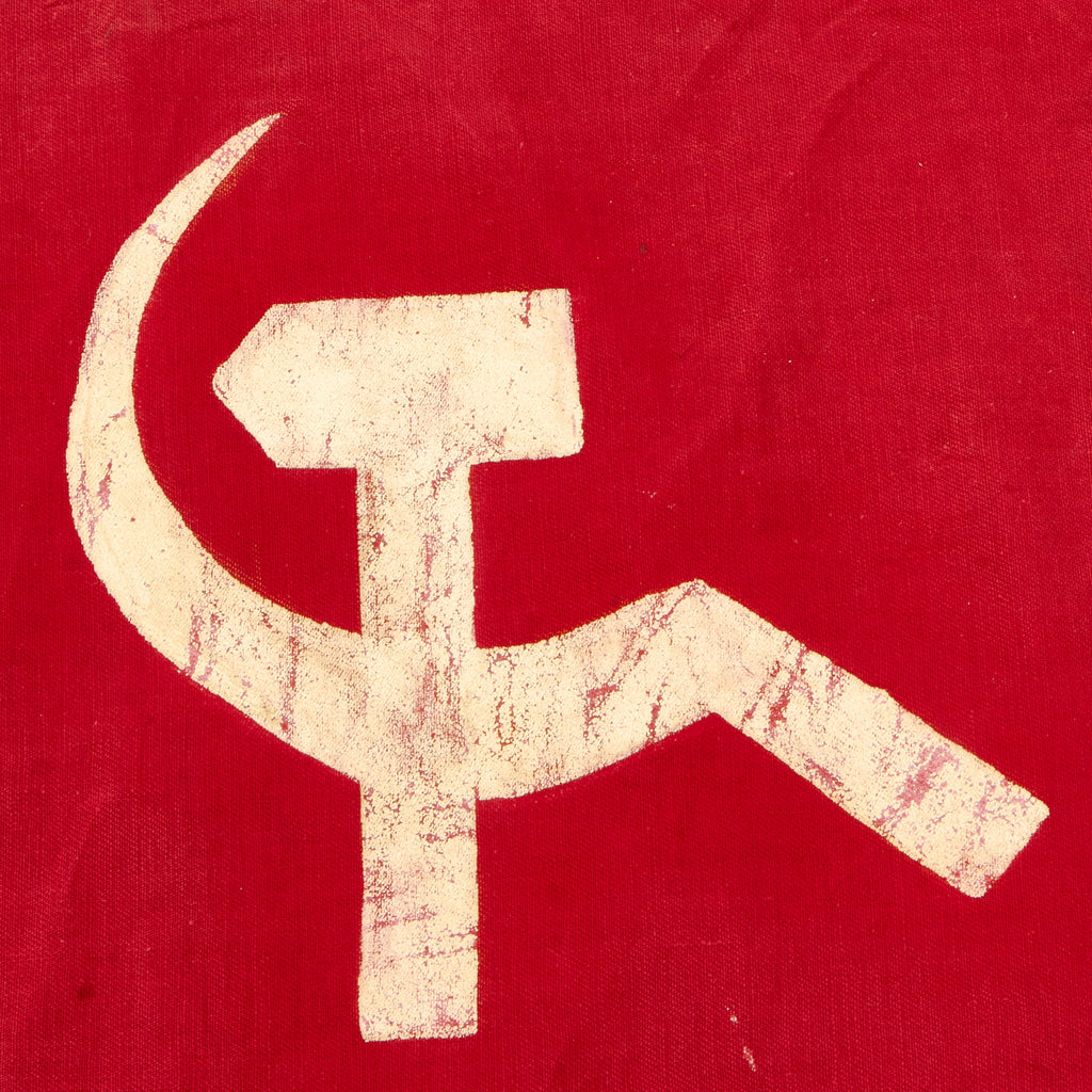 Original South Asia Cold War Era Red Communist Party Flag With White H ...