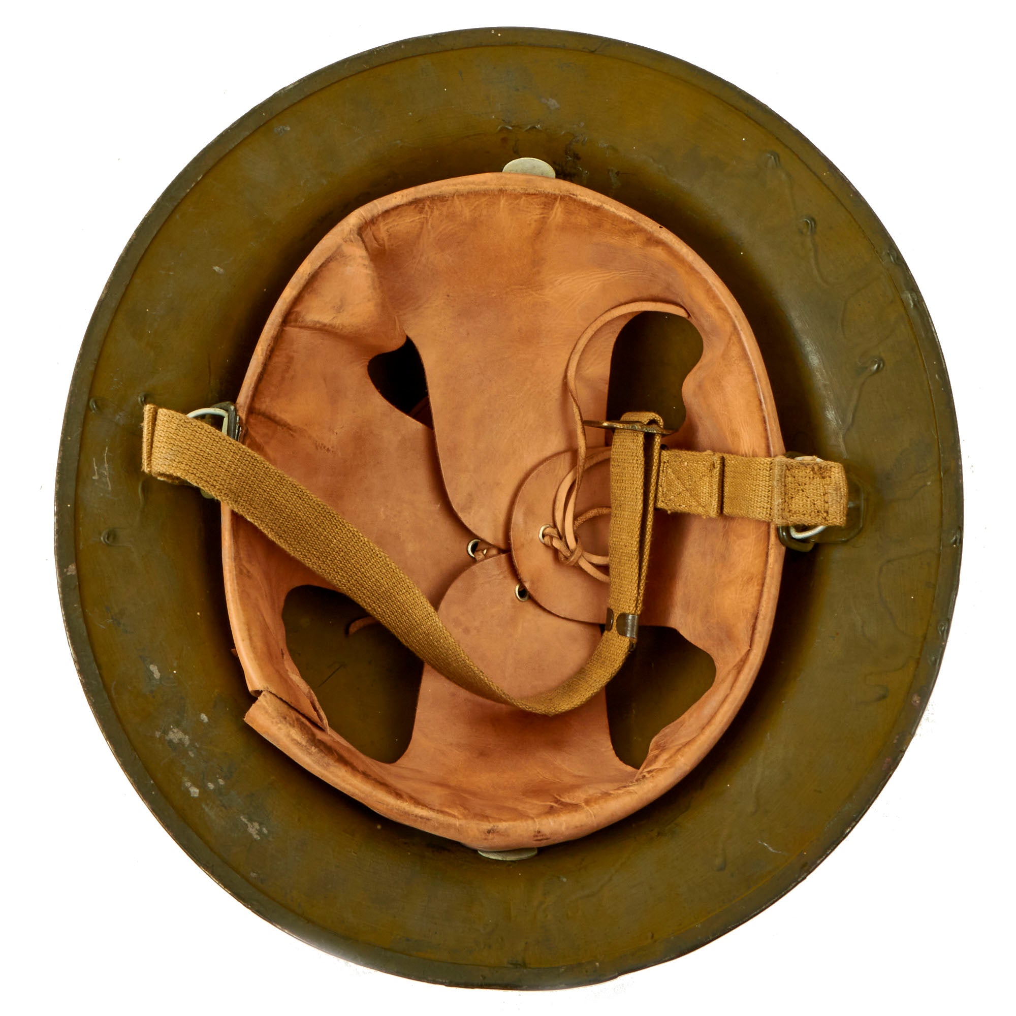 Original U.S. WWII M1917A1 Kelly Helmet with Textured Paint - Complete ...
