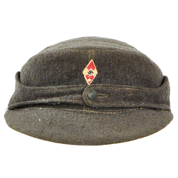 Original German WWII HJ Flak Helper M43 Feldmütze Field Cap in size 58 ...