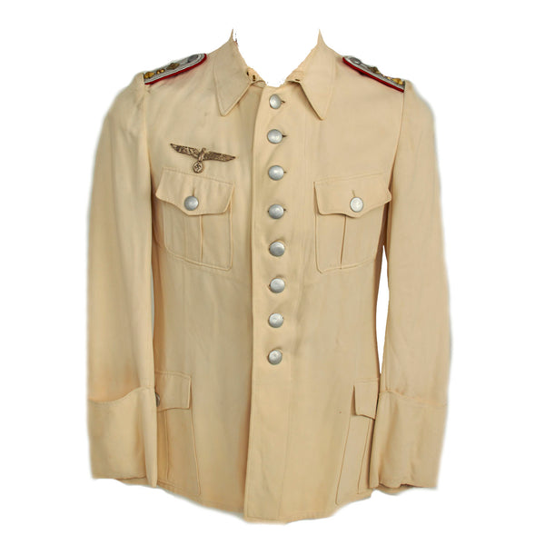 Original German WWII Heer Artillery Hauptmann Officers Summer White Un ...
