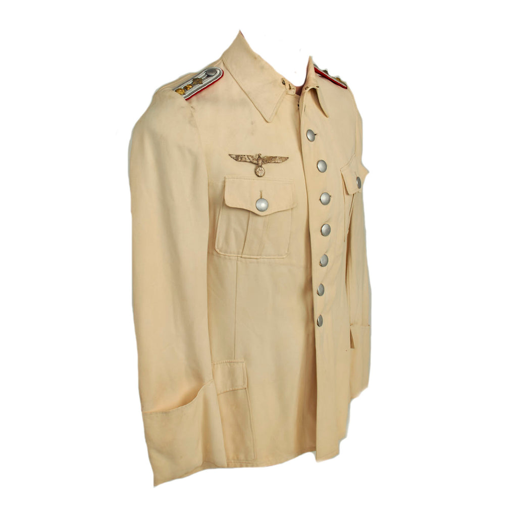 Original German WWII Heer Artillery Hauptmann Officers Summer White Un ...