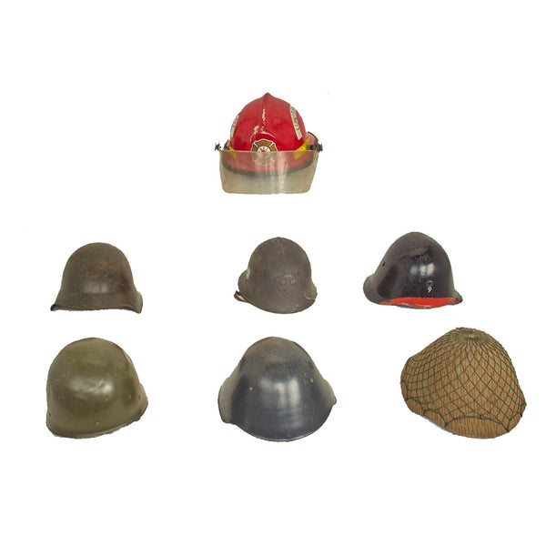 Original WWII and Post War Military and Fire Service Helmet Lot - 7 It ...
