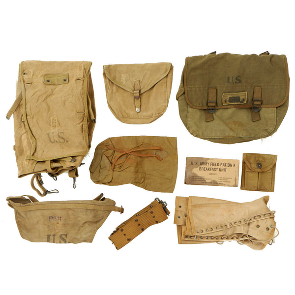 U.S. WWII U.S. Army Field Gear Lot - 9 Original & 1 Reproduction Item ...
