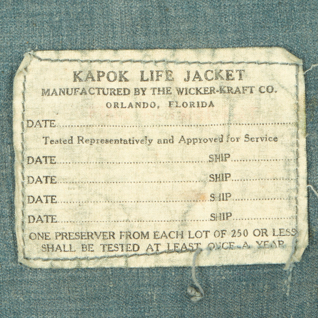 Original U.S. WWII United States Navy Kapok Life Jacket as Used By Lan ...