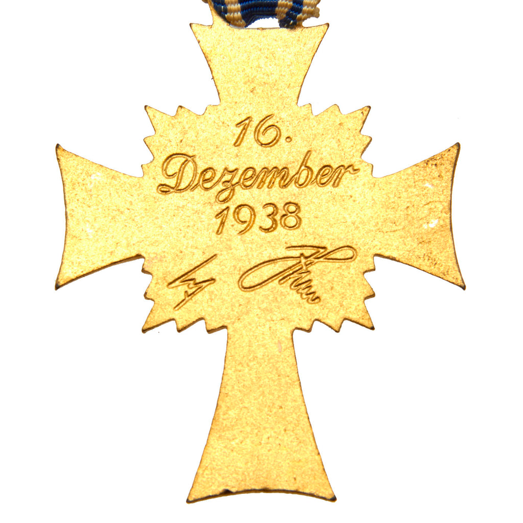 Original German WWII Cross of Honor of the German Mother 1st Class wit ...