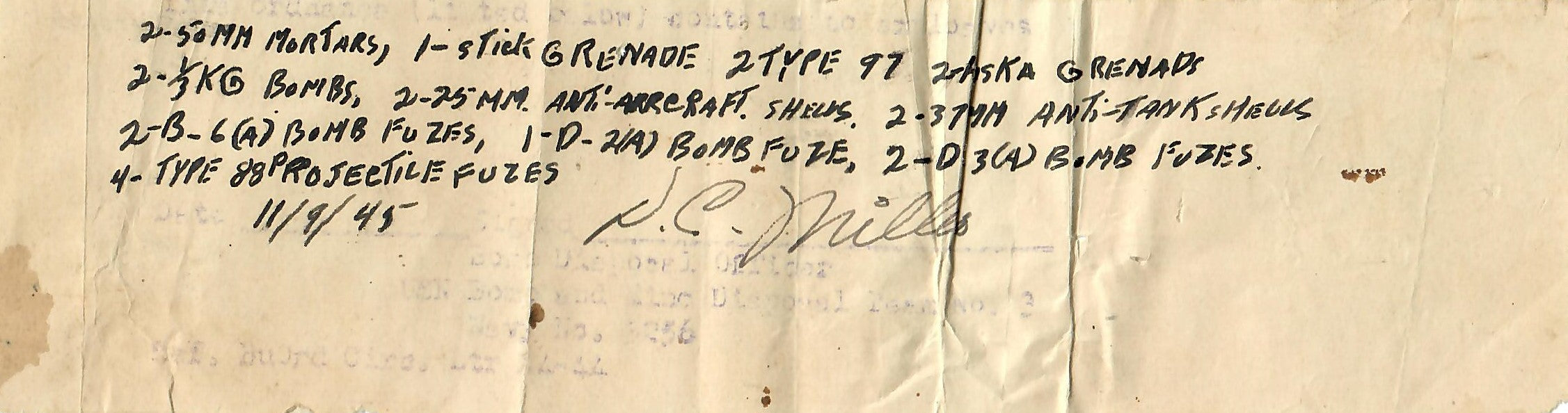 Original Japanese WWII Imperial Japanese Navy Type 97 (“B-6”) Rail Ini ...