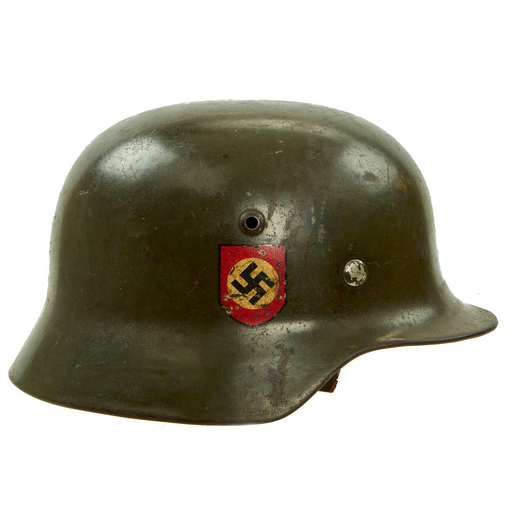 Original German WWII Double Decal NSDAP Combat Police M35 Helmet With ...