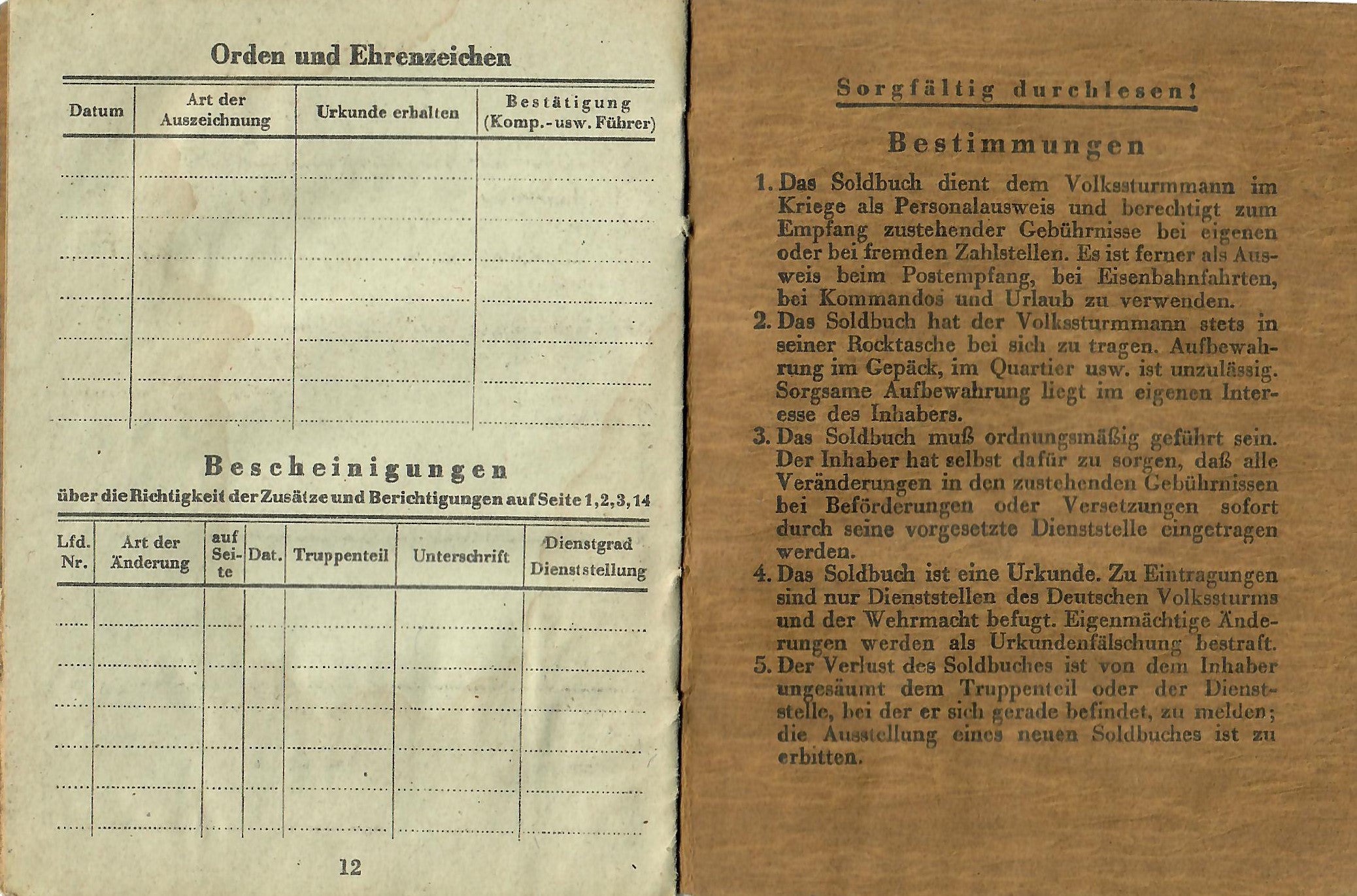 Original German WWII Named Deutscher Volkssturm Wehrmacht Soldbuch - I ...