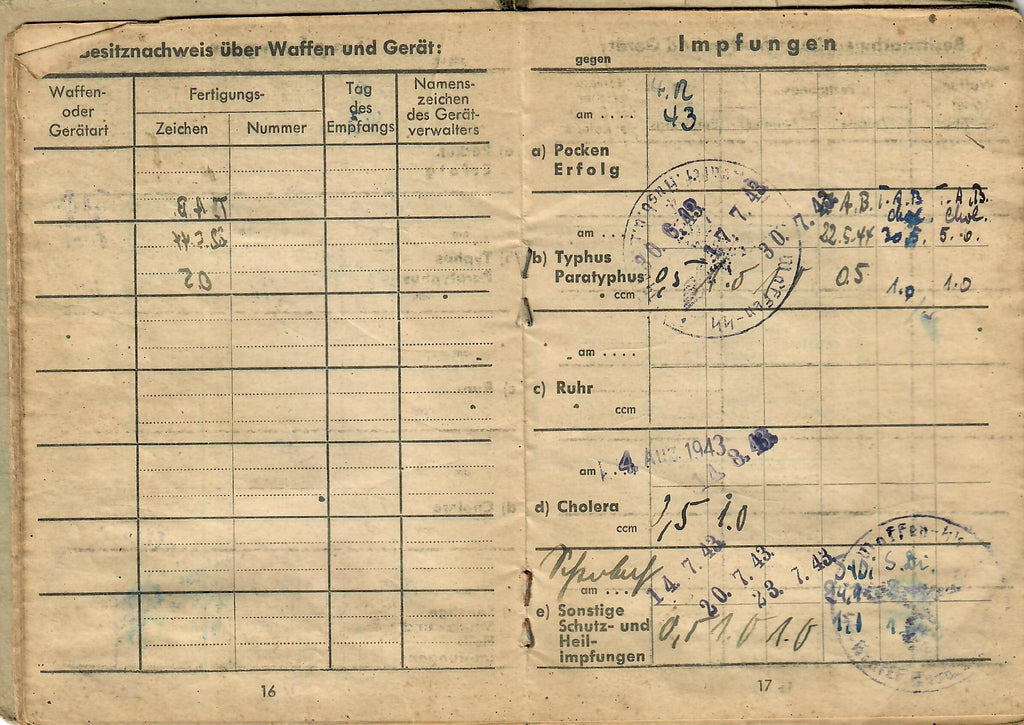 Original German WWII Waffen SS Soldbuch named to SS-Rottenführer Marti ...