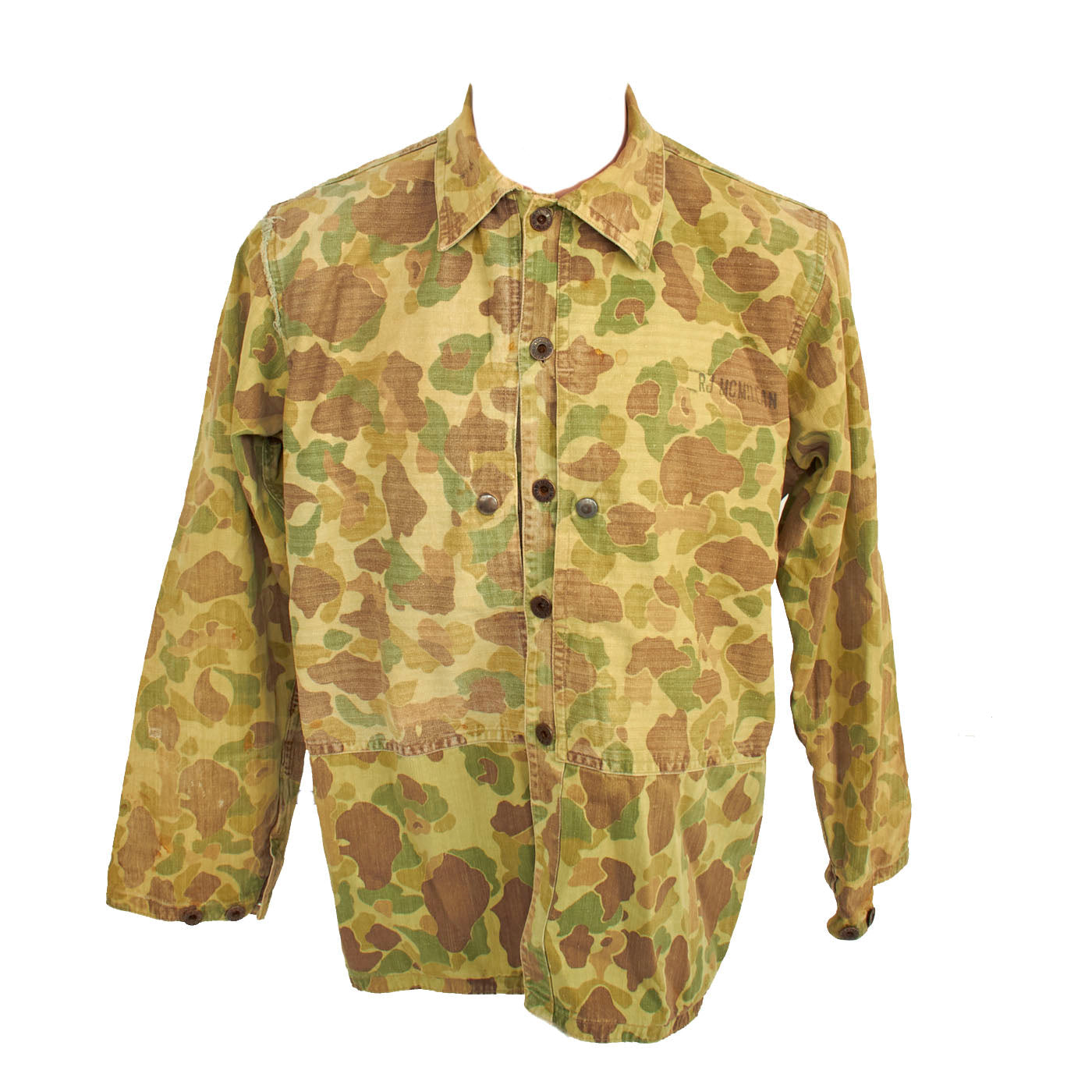 Original U.S. WWII USMC Named P44 Camouflage Pattern 1944 Utility Unif ...
