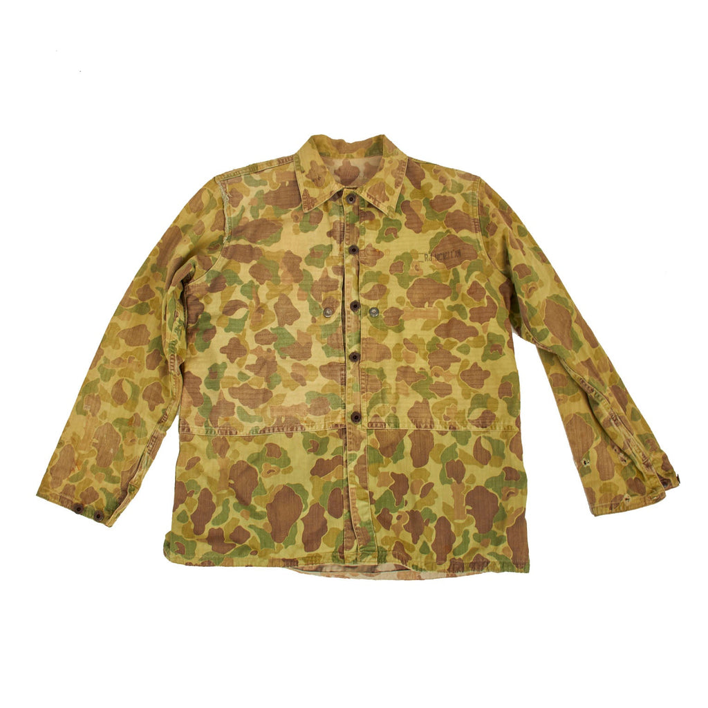 Original U.S. WWII USMC Named P44 Camouflage Pattern 1944 Utility Unif ...