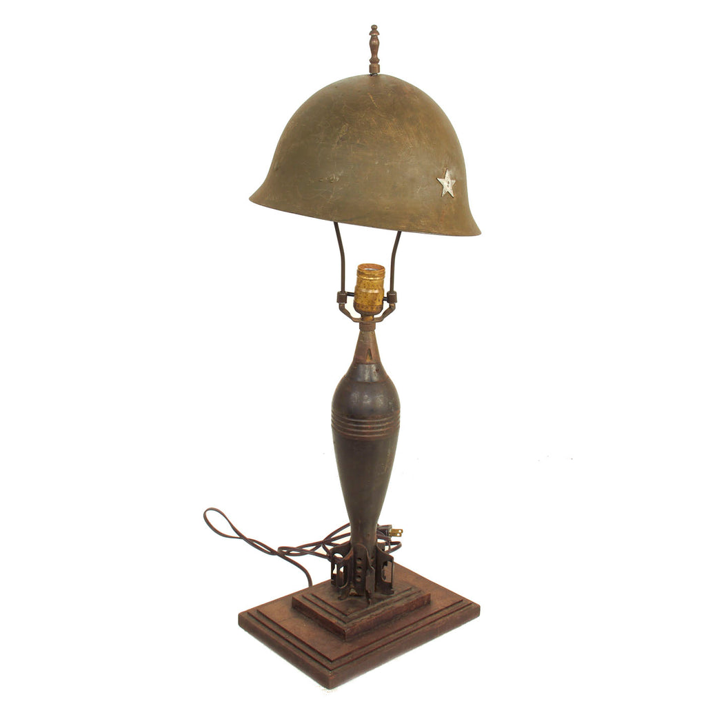 Original U.S. WWII Trench Art Lamp made with Japanese WWII Type 92 Hel ...