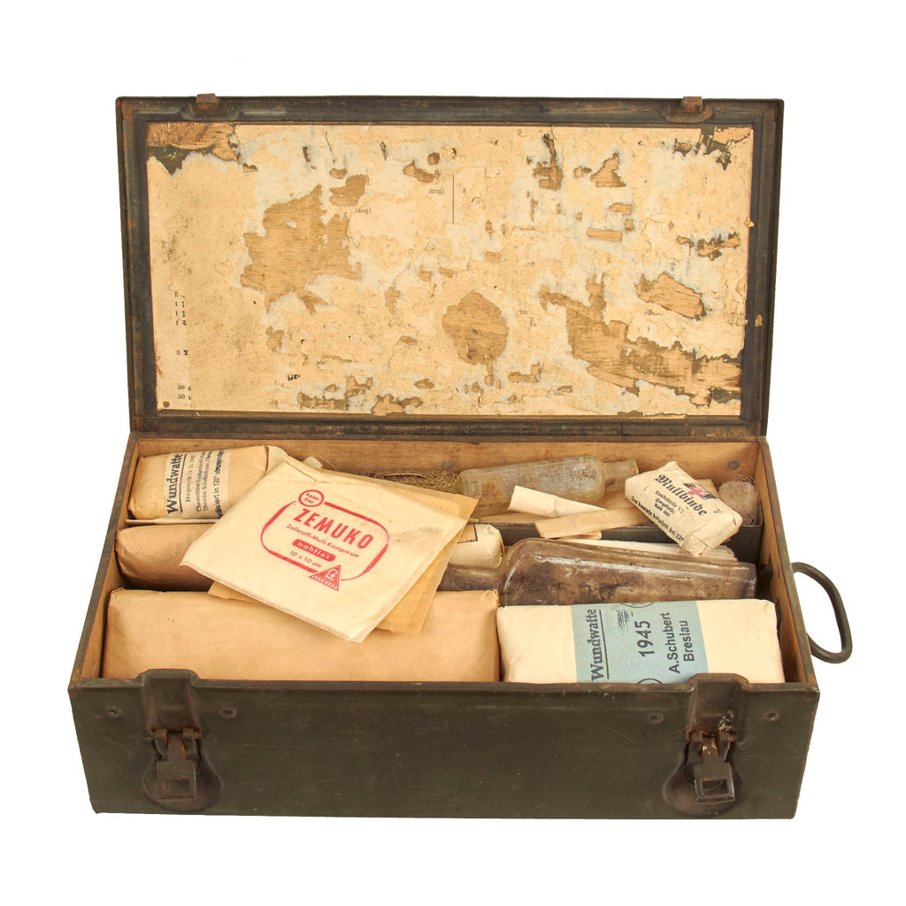 Original German WWII Luftschutz Verbandkasten Medic First Aid Set in F ...