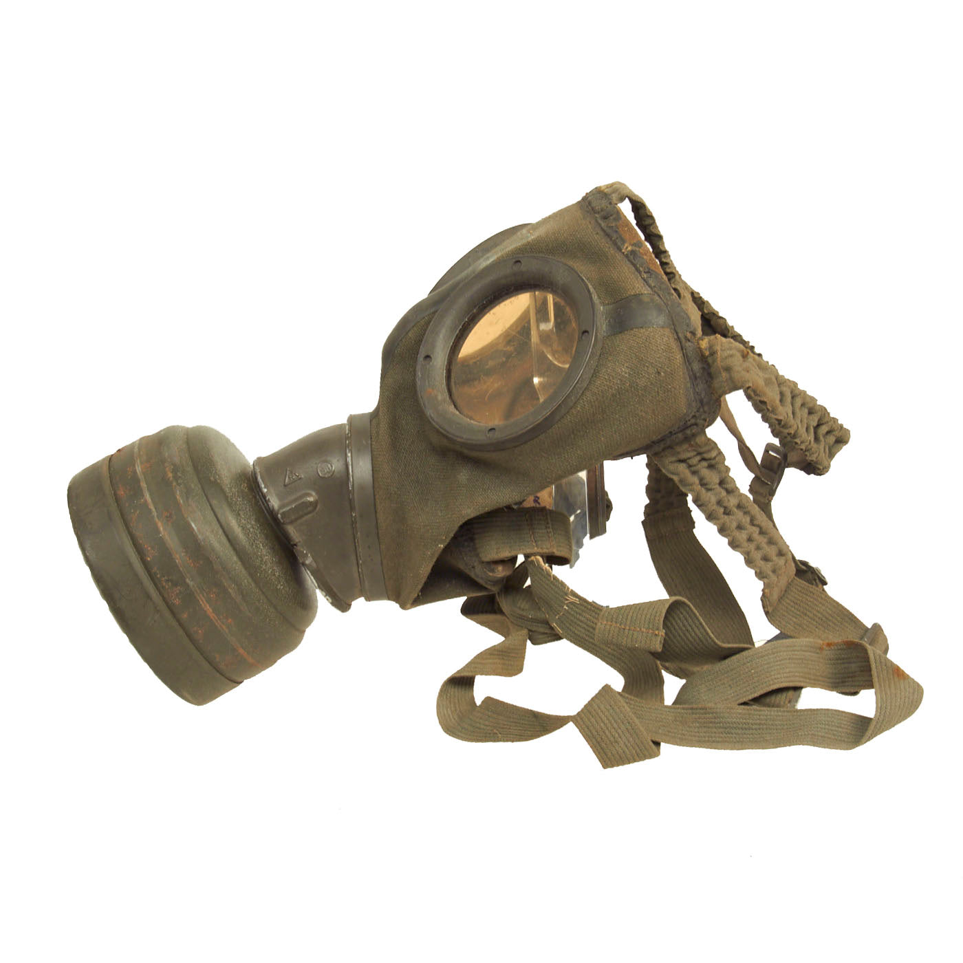 Original German WWII Named M30 2nd Model Size 3 Gas Mask with Filter ...