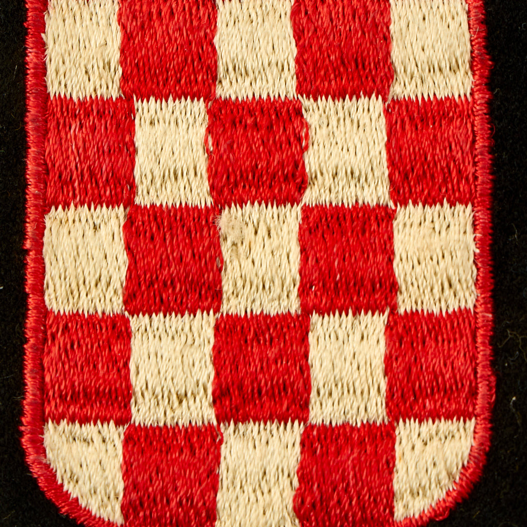Original German WWII Embroidered Croatian Waffen SS Checkerboard Shiel ...