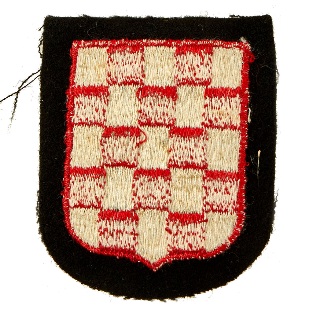 Original German WWII Embroidered Croatian Waffen SS Checkerboard Shiel ...