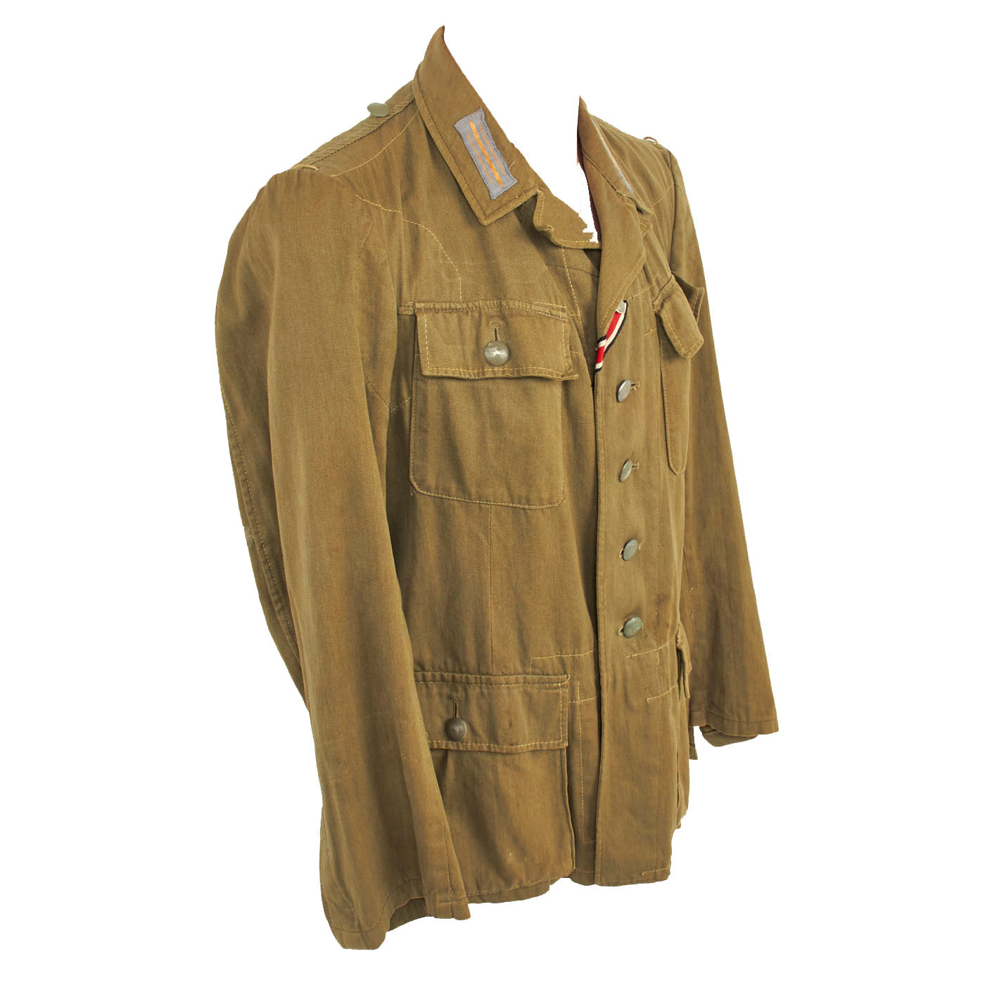 Original German WWII Afrika Korps M43 Tropical Tunic with EKI Ribbon ...