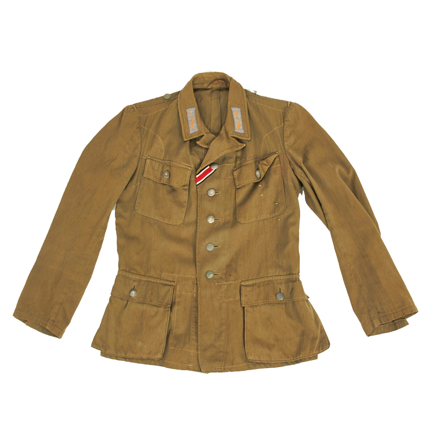 Original German WWII Afrika Korps M43 Tropical Tunic with EKI Ribbon ...