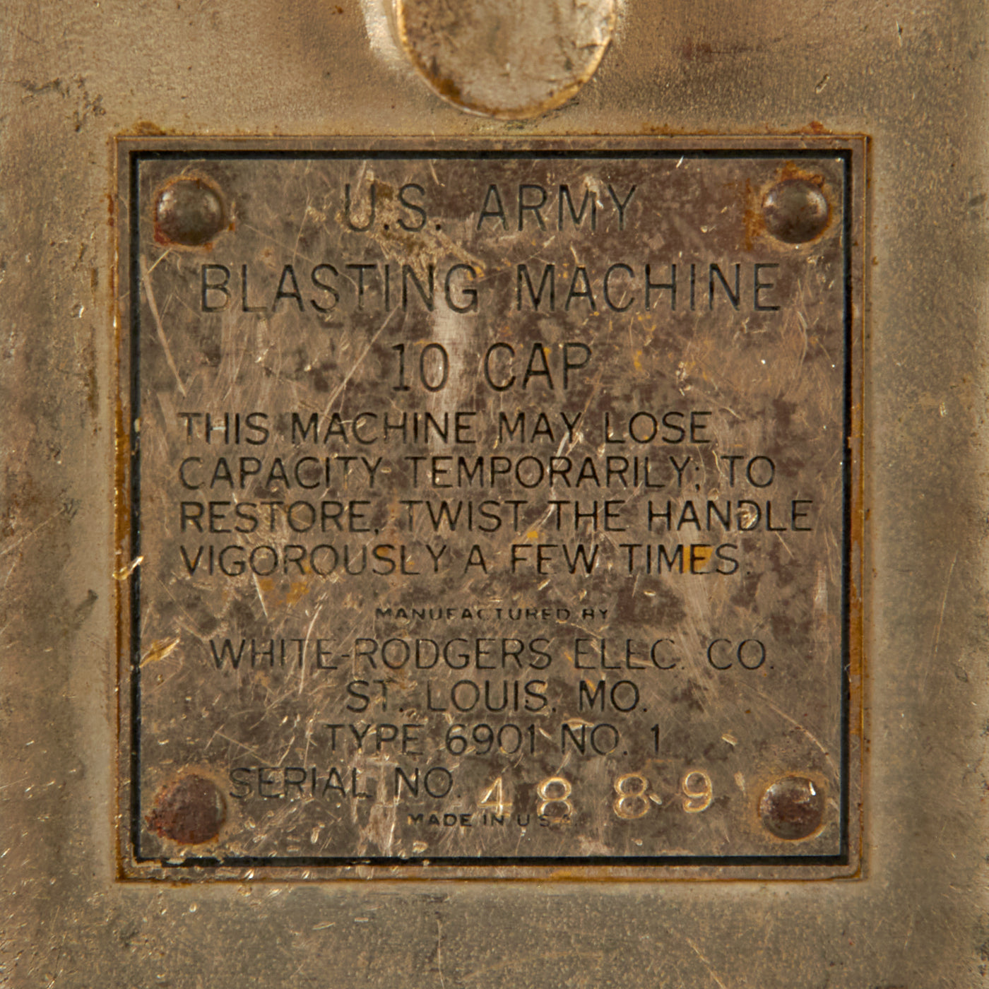Original U.S. WWII D-Day Army 10 Cap Blasting Machine by White-Rodgers ...